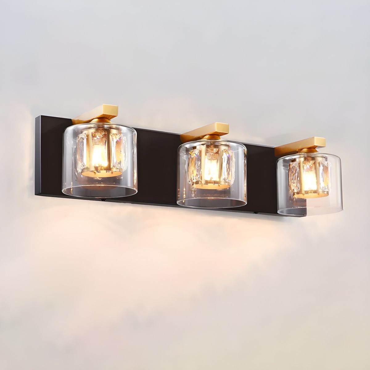 Homwarmy Contemporary Clear Glass 3 Light/4 Light LED Bathroom LED ...