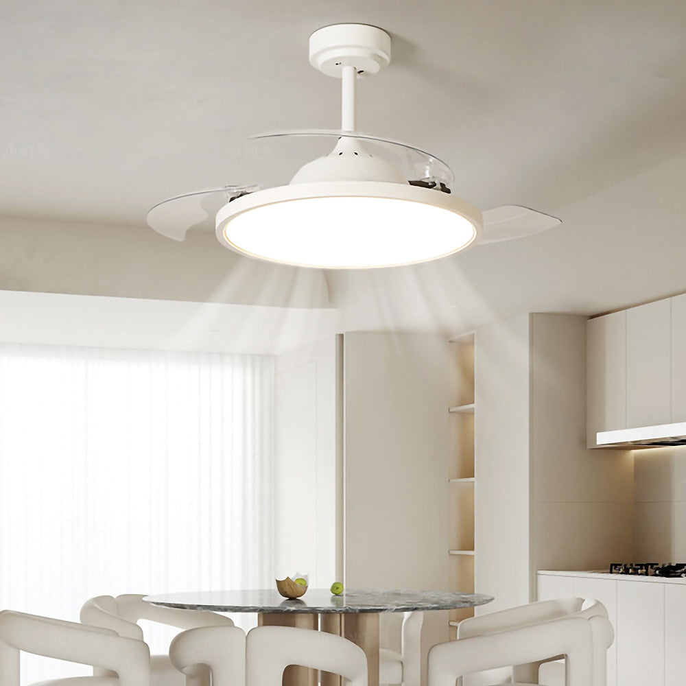 Homwarmy White Ceiling Fans with Lights Minimalist White Ceiling Fan ...