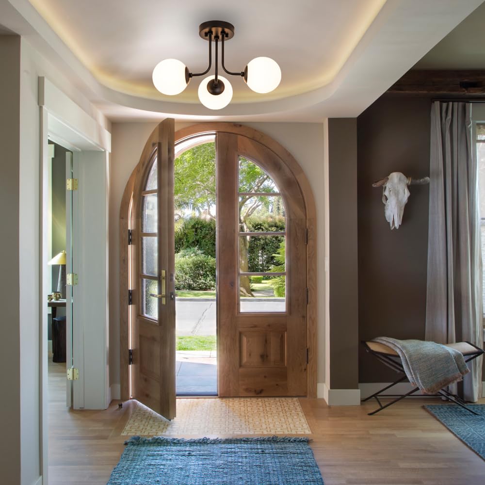 Homwarmy LED Ceiling Light Retro Medieval Multi Heads Glass Balls ...