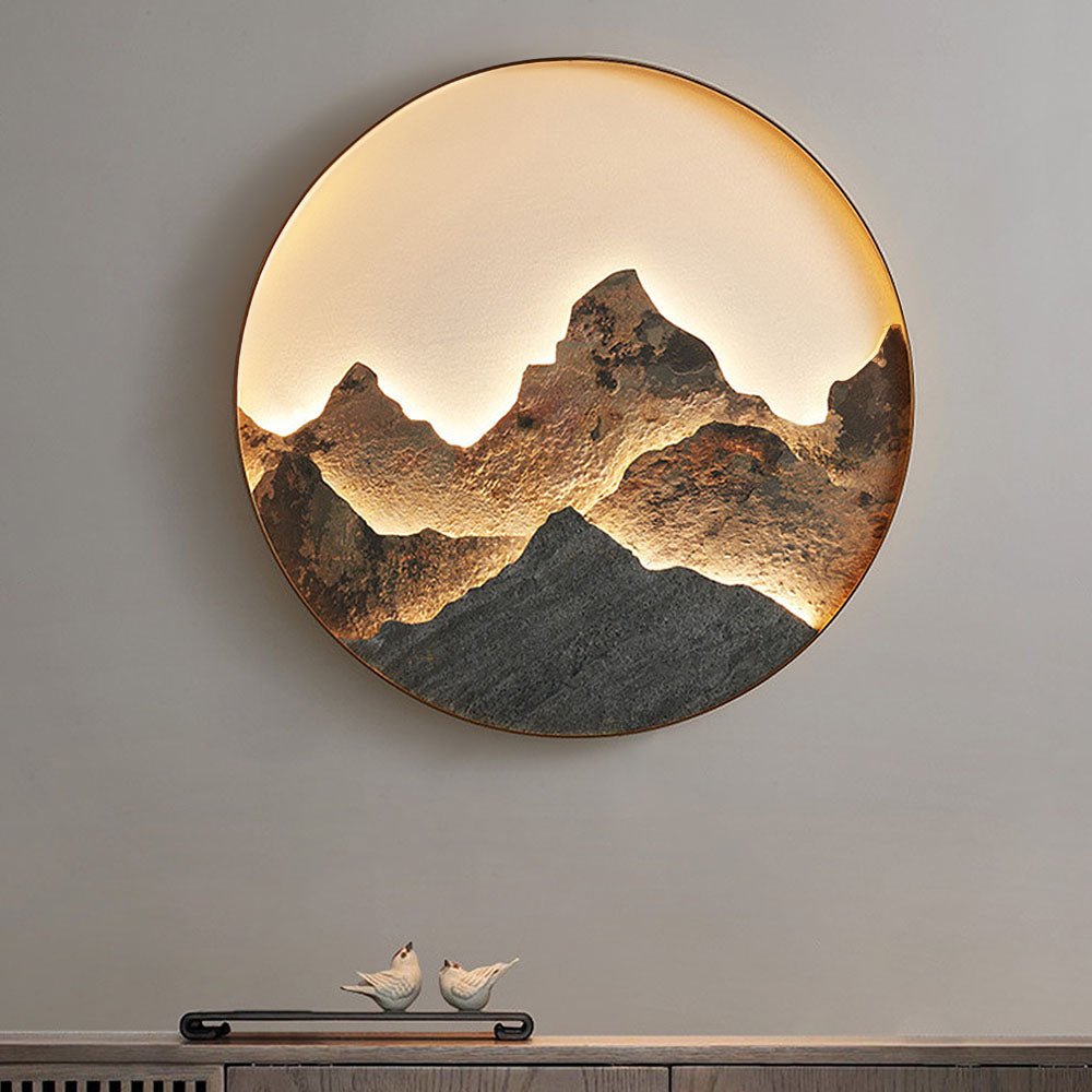 Homwarmy Wall Light Modern Landscape Round LED Wall Light For Living Room