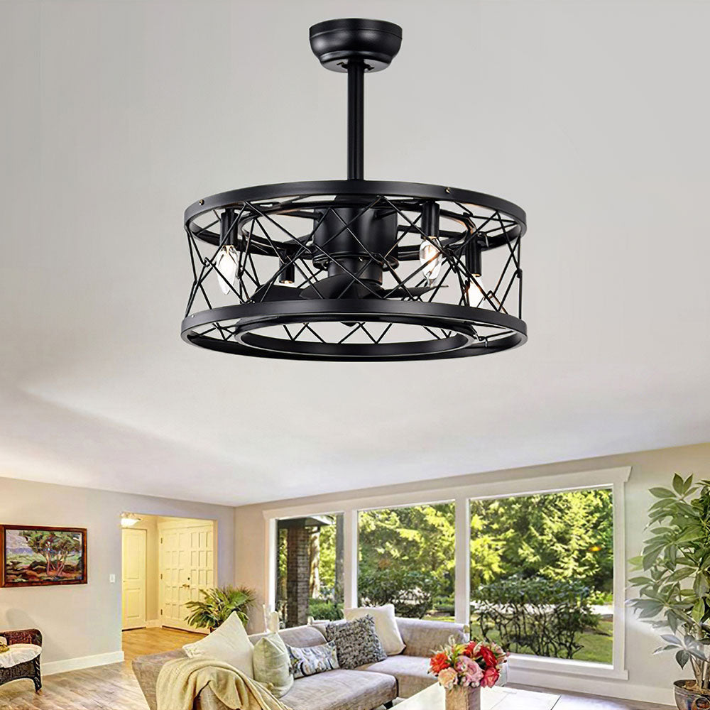 Homwarmy Ceiling Fan Nordic Metal Ceiling Fan With Light And Remote Fro ...