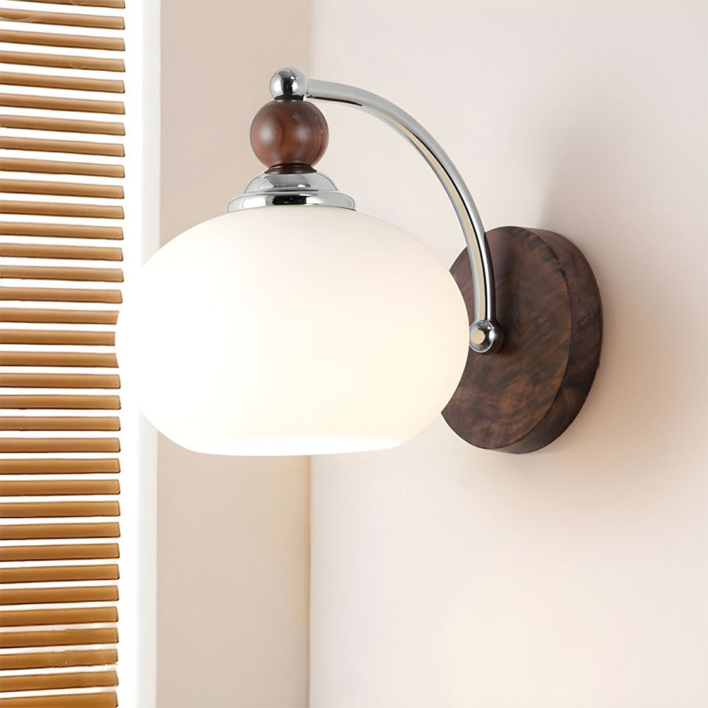 Homwarmy Wall Light Fixtures Wall Mounted White Glass Shade Wall Light ...