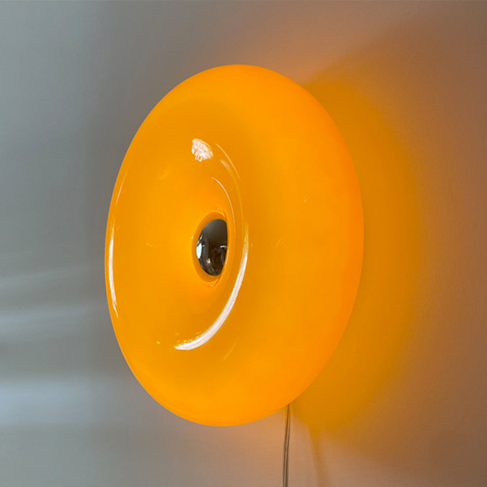 Homwarmy Bauhaus Donut Shape Orange Wall Light Glass LED Living Room ...