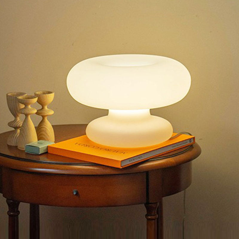Homwarmy Table Lamp Simplistic Mini Circle White Bedside Table Lamps ...