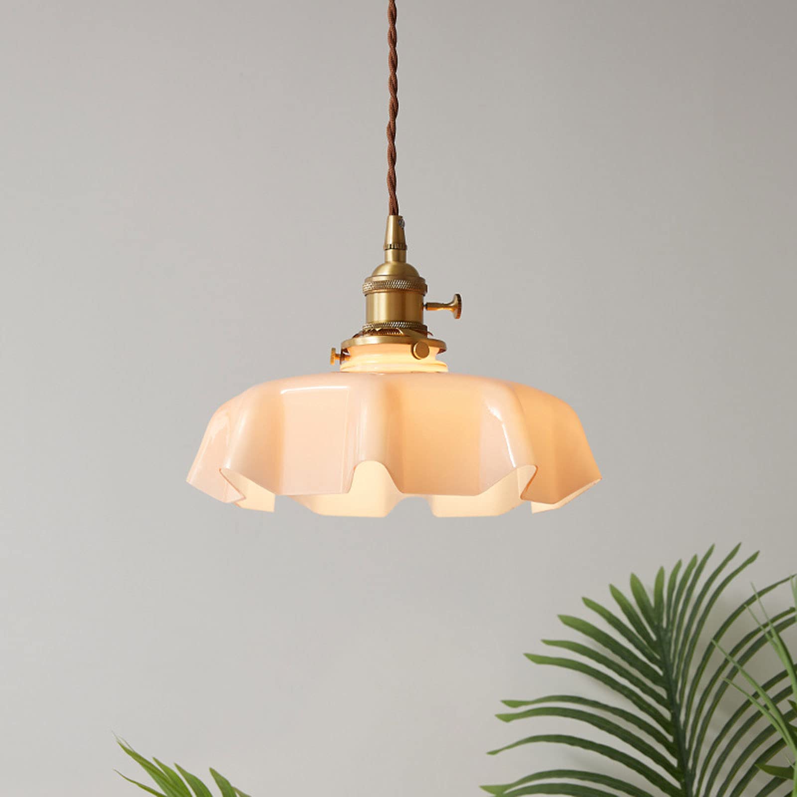 Homwarmy Pendant Light Tiffany French Frilly Glass Home Office Pendant ...