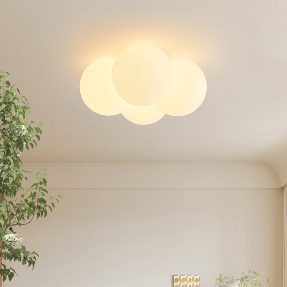 Homwarmy Contemprary White Cloud Form Ceiling Lamp Concise PE Bedroom ...