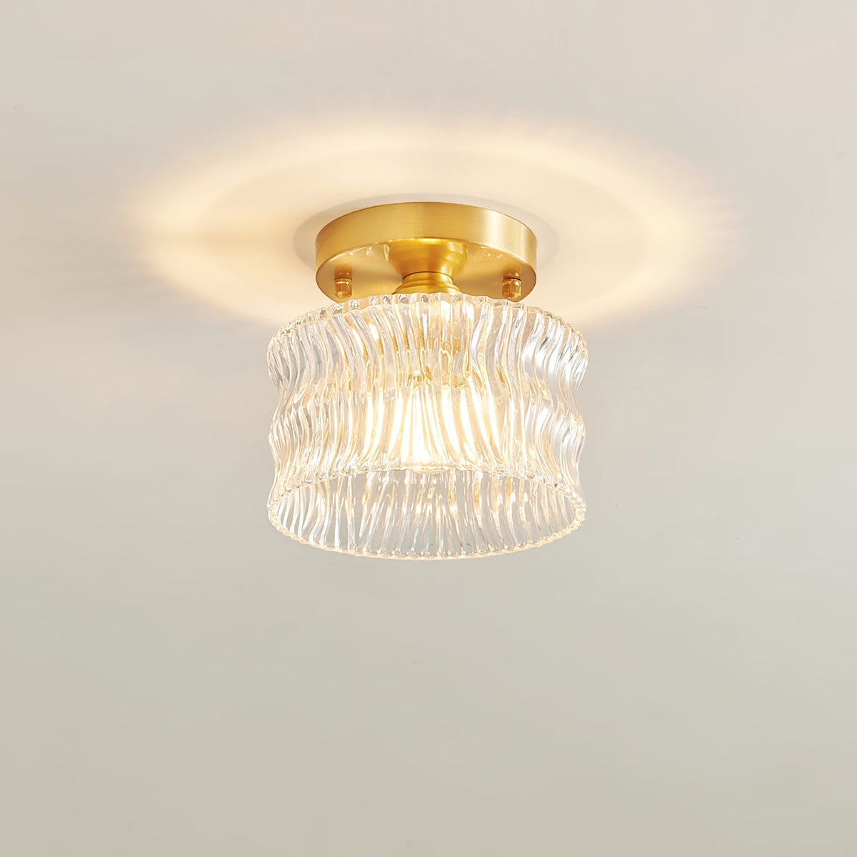 Homwarmy Ceiling Light Semi Flush Retro Elegance Clear Glass Ceiling ...