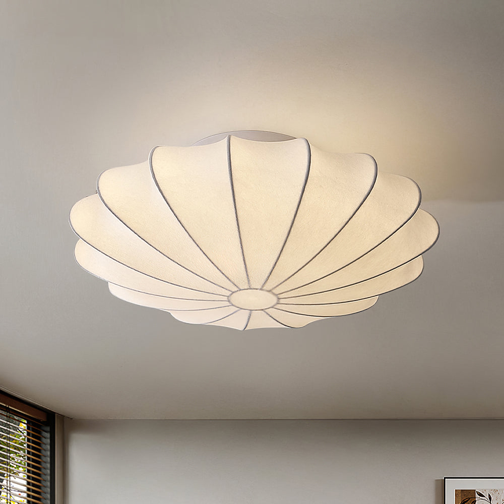 Homwarmy Ceiling Light Lotus Leave Simplistic White Silk Flush Mount ...