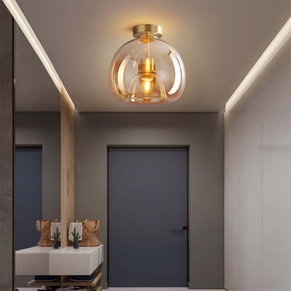 Homwarmy Bauhaus Semi-Flush Mount Globe Hallway Ceiling Lamps Clear ...